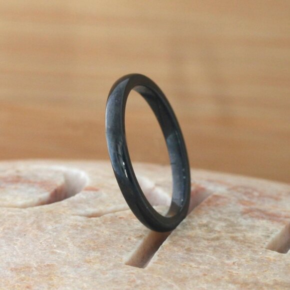 Jewelry | New Black Tungsten Stacking Ring Tiny Dainty Skinny Ring Midi ...